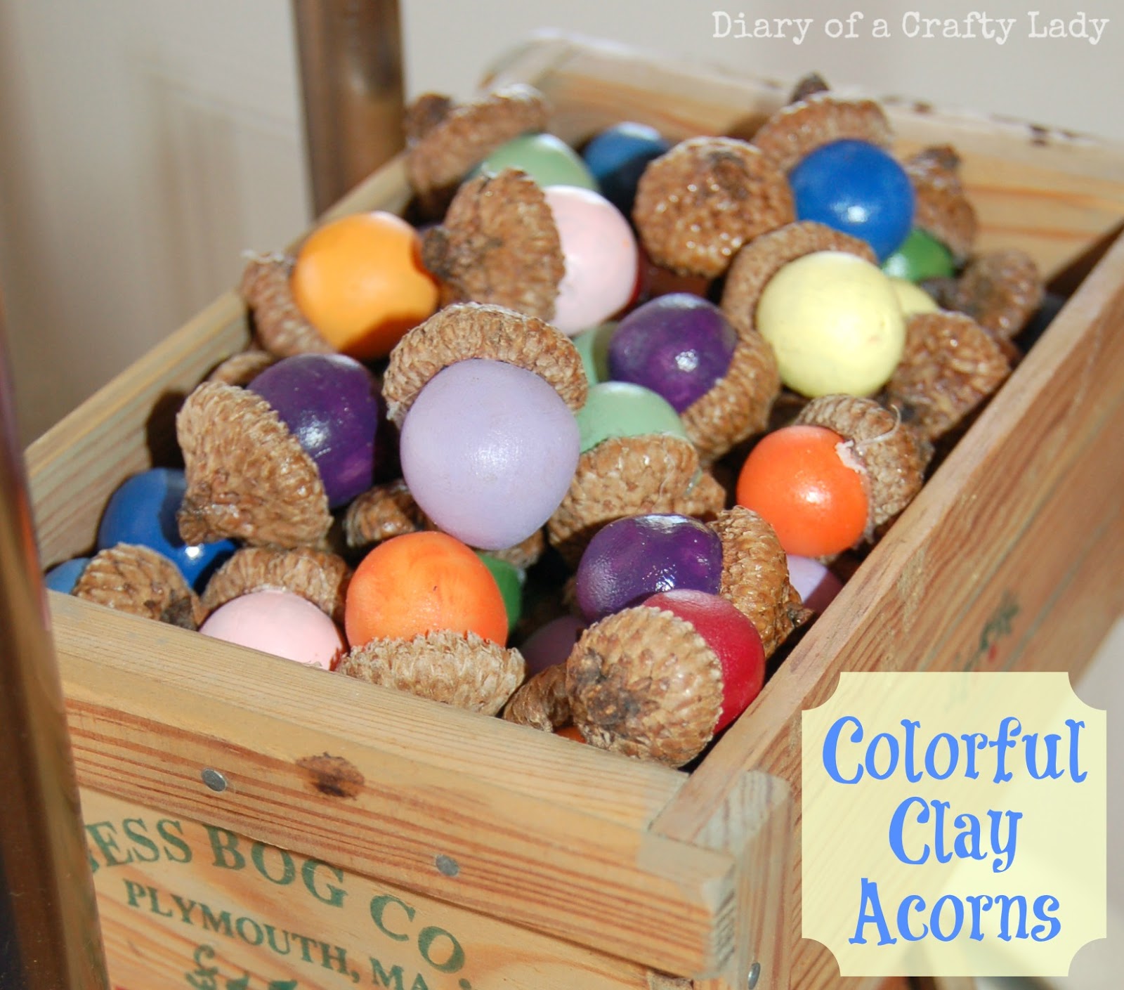 Diary of a Crafty Lady: Colorful Clay Acorns