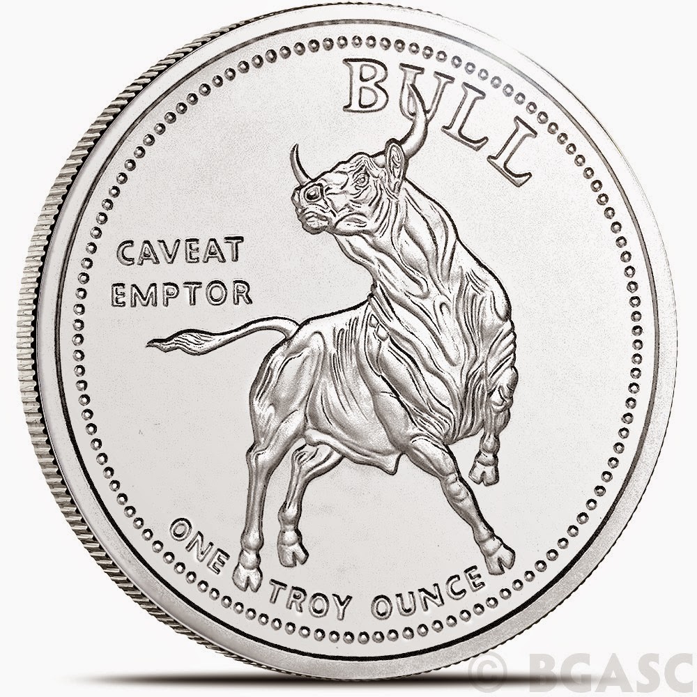Ounces of Silver: Bull and Bear Silver 1oz 999 Bullion Round