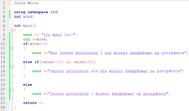 Zeszyt do informatyki: Funkcja IF