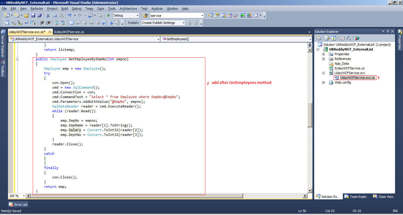 How To Create Deploy Wcf Service And Create External List Using Wcf In Sharepoint 2010