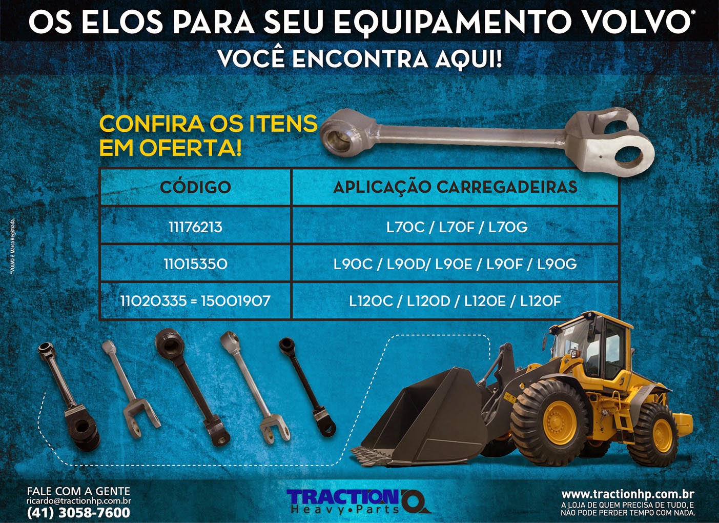 TRACTION PEÇAS REPOSIÇÃO HYUNDAI VOLVO E PINOS E BUCHAS CAT TRACTION ...