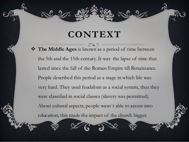 English Literature : Comparison between Middle Ages and Renaissance