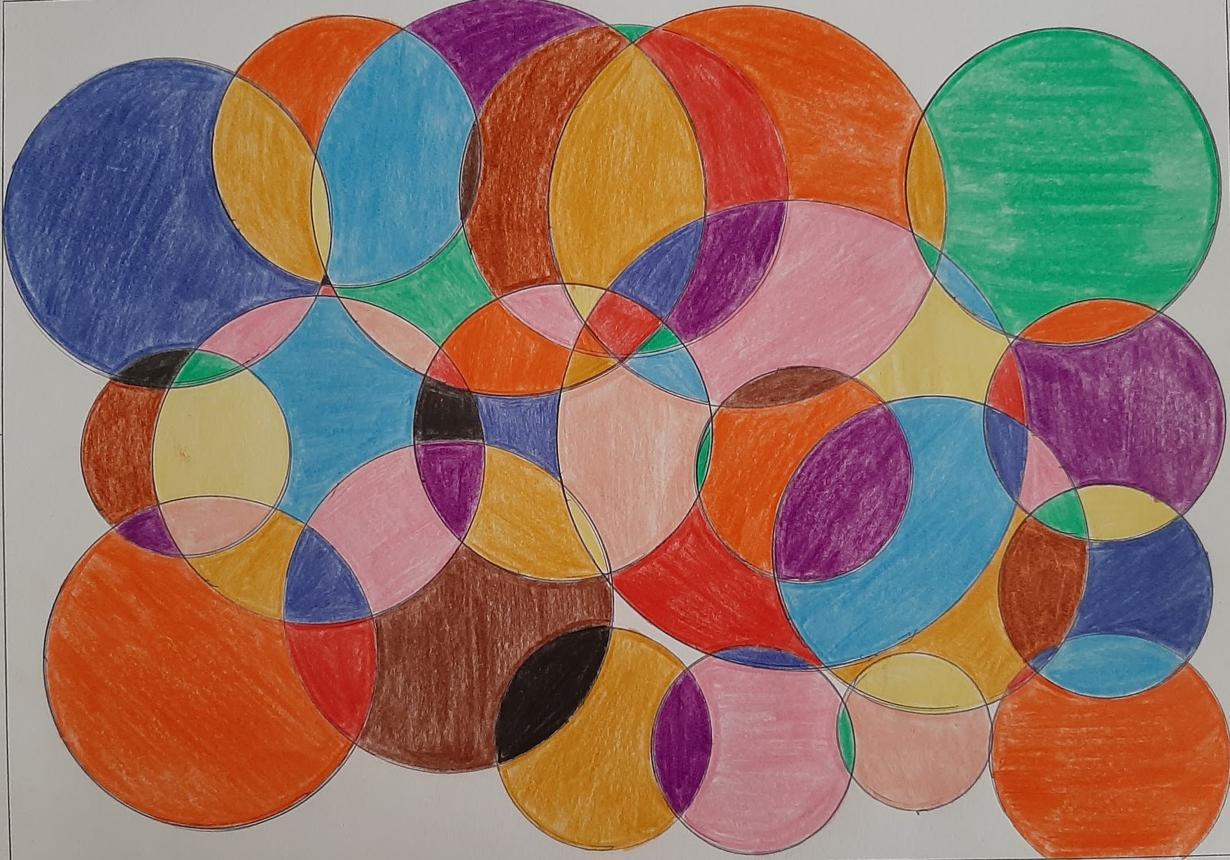 IES. Artes plásticas: Tarea 1º ESO: Composición con circunferencias