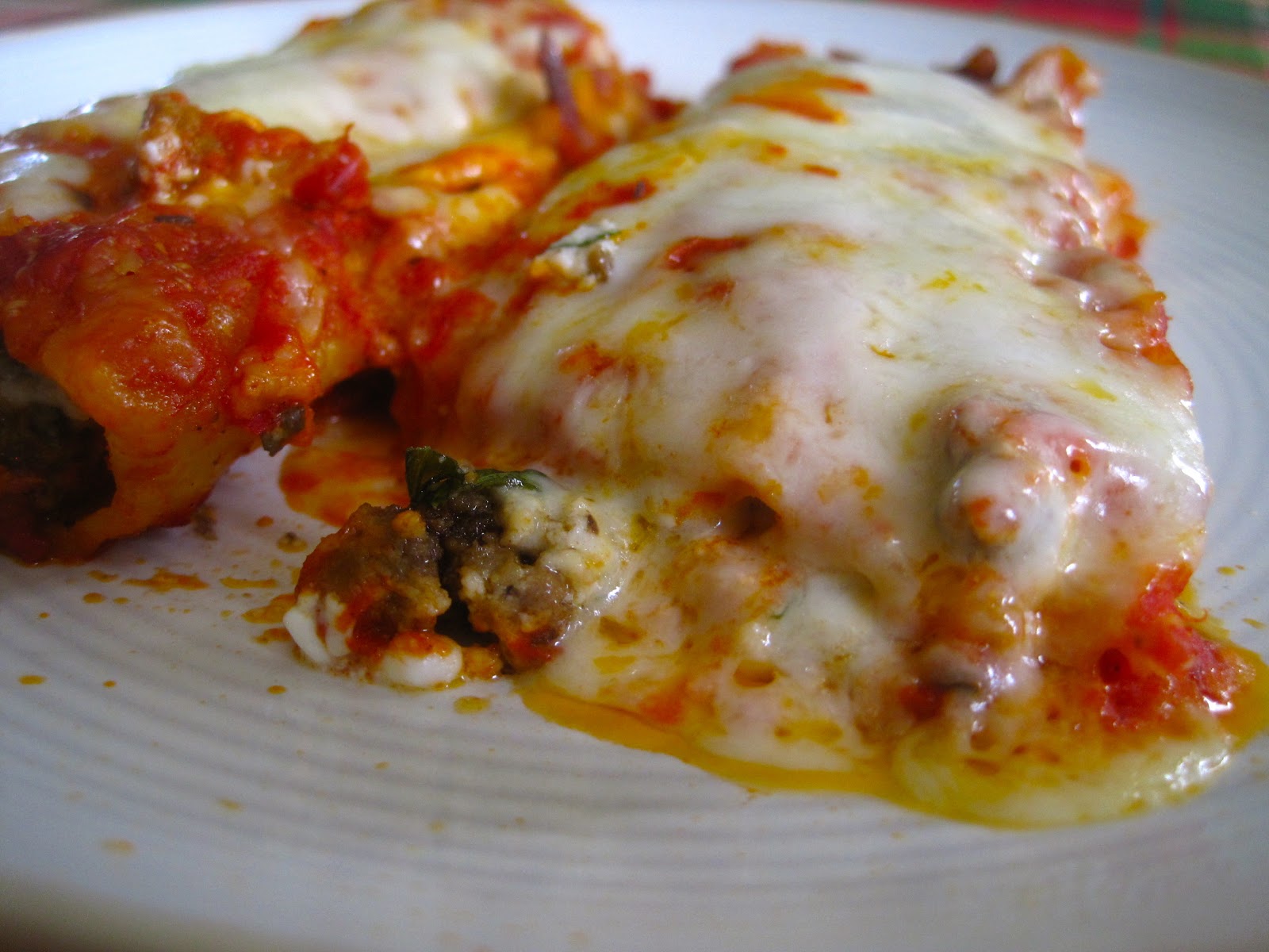 Alissamay's: Beef and Cheese Manicotti