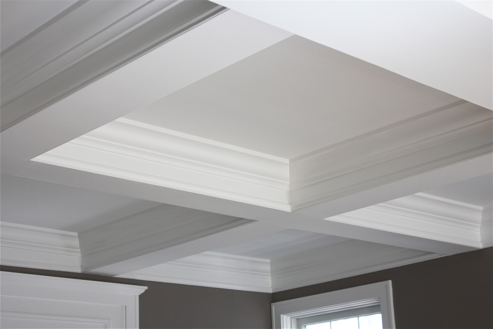 The Yellow Cape Cod: Amazing Room Transformation With Coffered Ceilings
