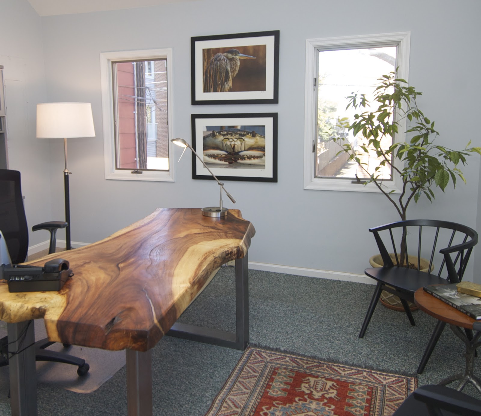 Pretty Inspirational: Recent Project: Office with Live Edge Desk