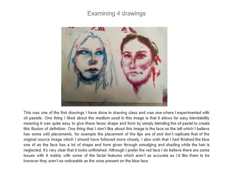 Drawing class evaluating drawings