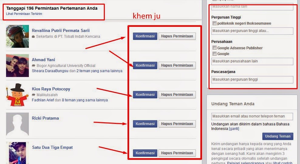 cara melihat permintaan pertemanan di fb
