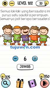 Brain Test : Level 101 102 103 104 105 106 107 108 109 110 Kunci ...