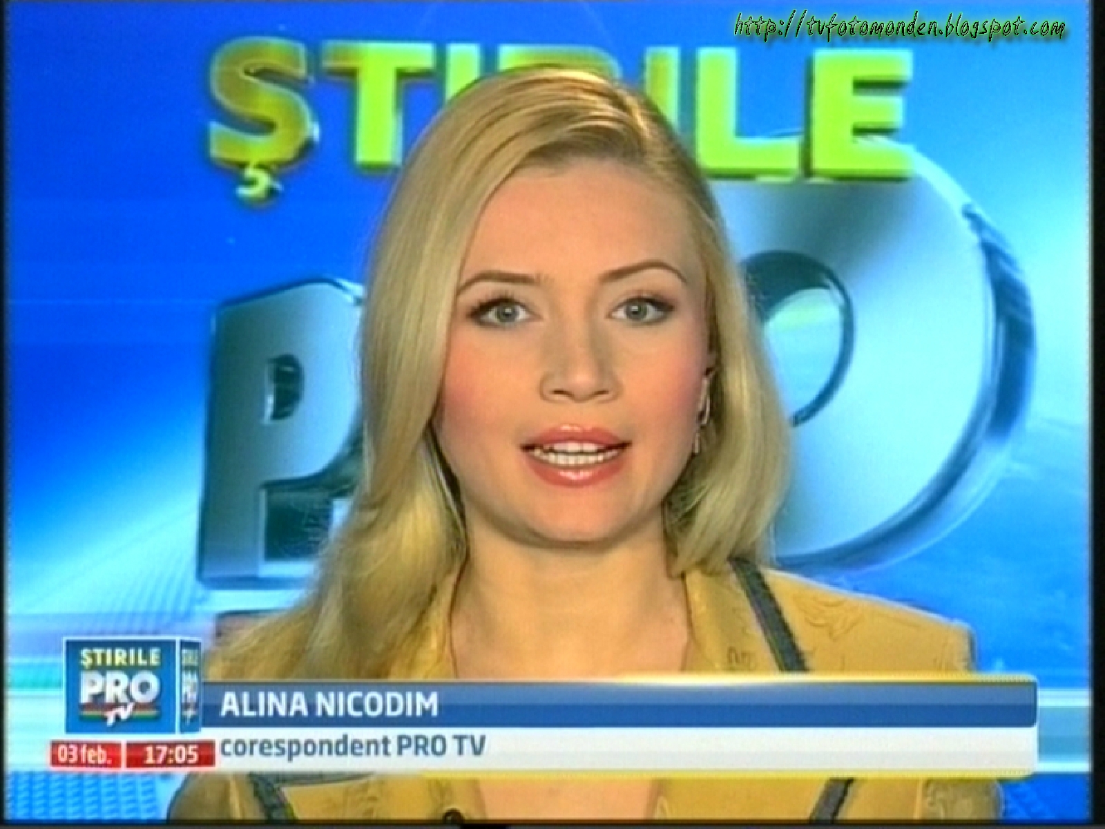 tv foto monden: Alina Nicodim - corespondent stirile PRO TV Iasi