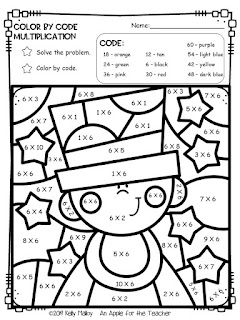 An Apple For The Teacher: New Years Color By Number Worksheets