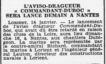 La Marcophilie Navale Envelopmer: Commandant Duboc dragueur aviso ...