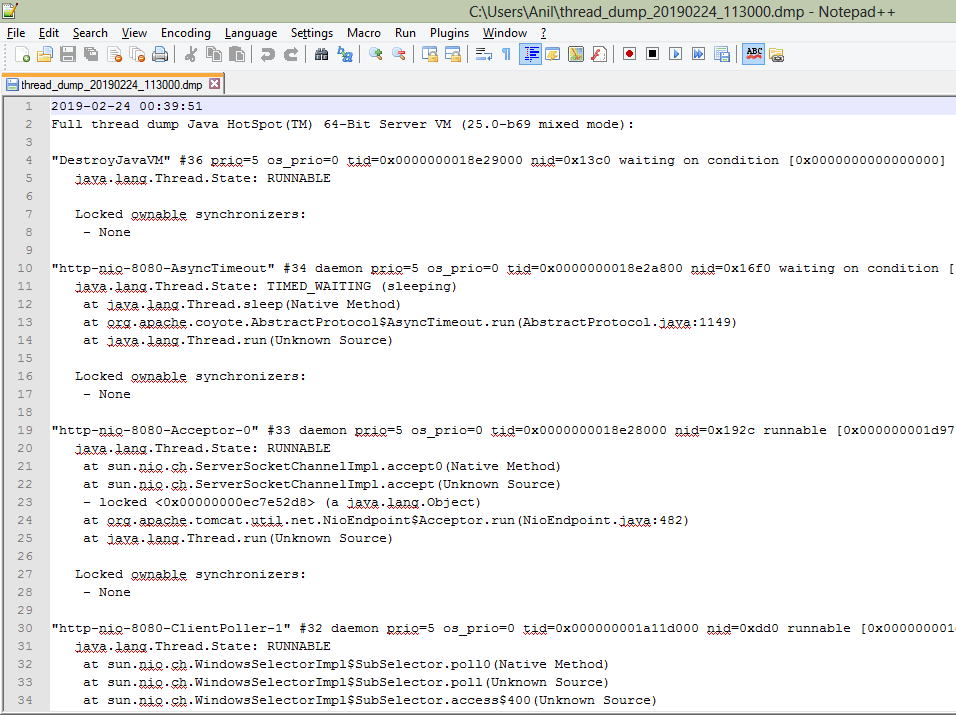 How To Take Java Thread Dump On Windows Linux And Other Operating System ~ Java Hotfix