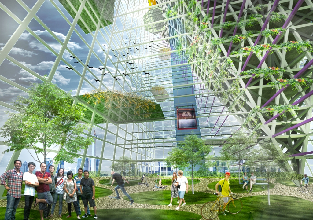 visionary future LAB: Inverted Pyramid: A vertical Kampung