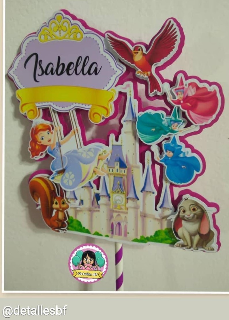 Topper 3D Princesa Sofia Isabella - Mis Toppers Tus Toppers
