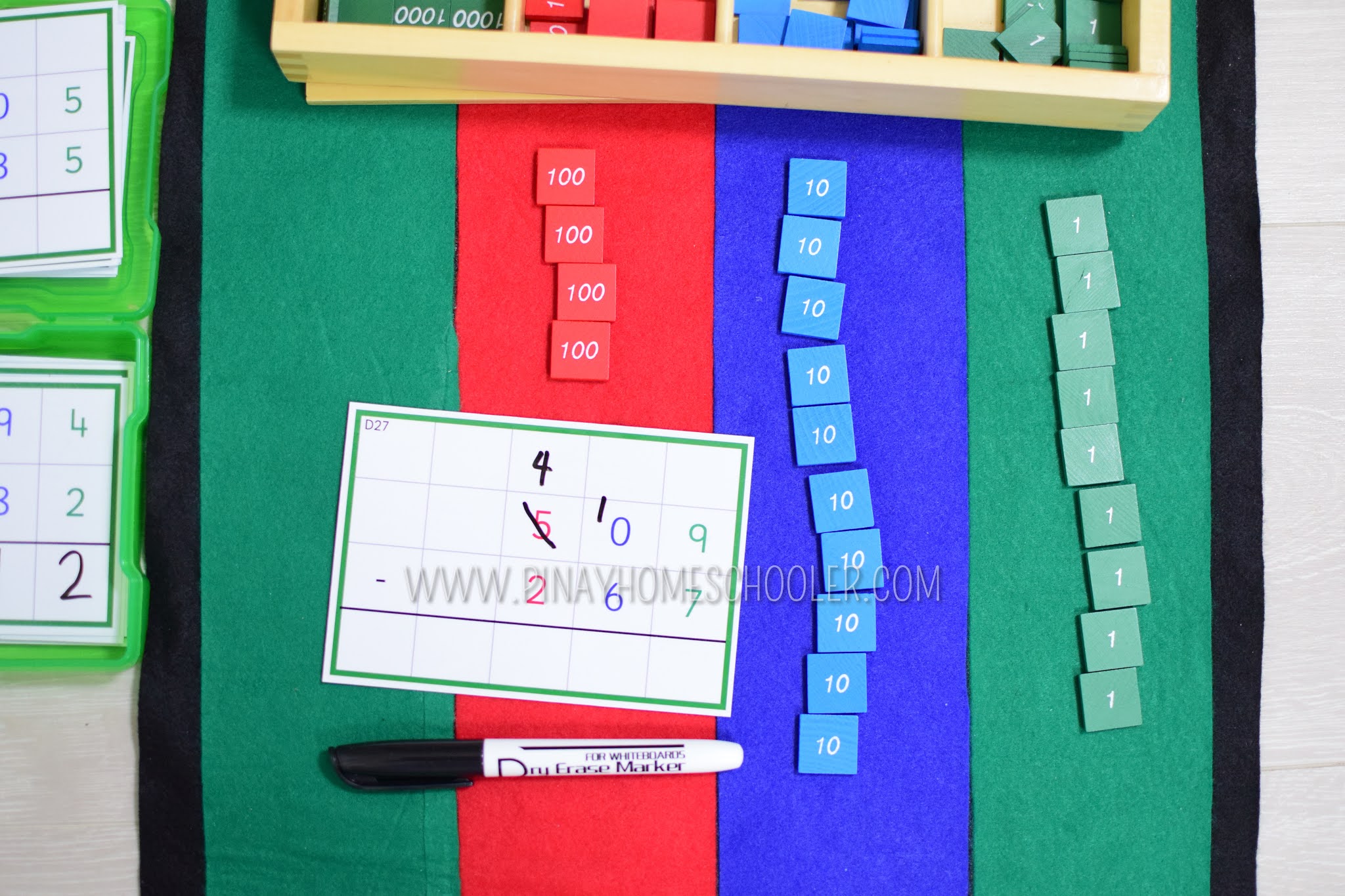Learning Subtraction with Montessori Stamp Game | The Pinay Homeschooler