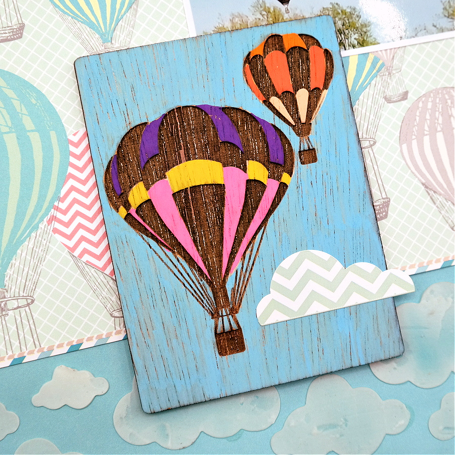 Hot Air Balloon Scrapbook Layout - Creative Embellishments