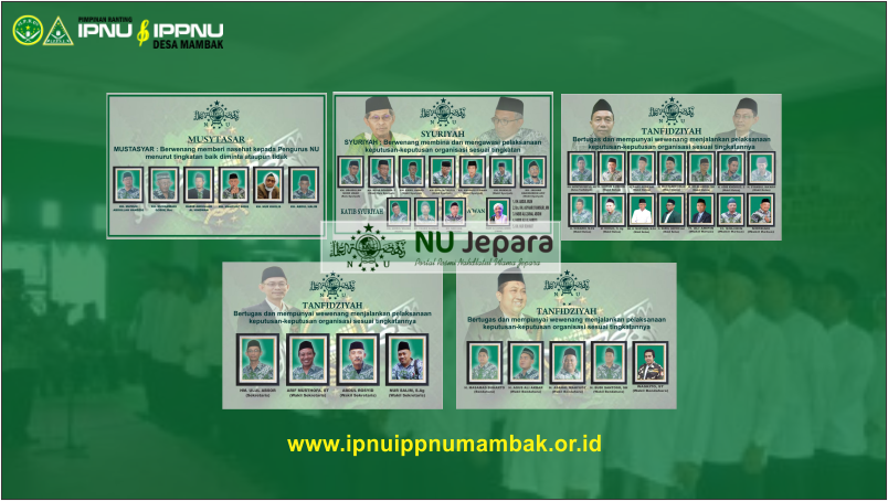 Struktur Kepengurusan Pengurus Cabang Nahdlatul Ulama Kabupaten Jepara - PR IPNU IPPNU Desa Mambak