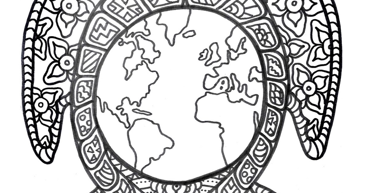 Happy World Turtle Day Coloring Page Coloring Pages