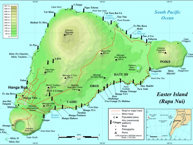 Old Maps, Expeditions and Explorations: Easter Island - Rano Kau