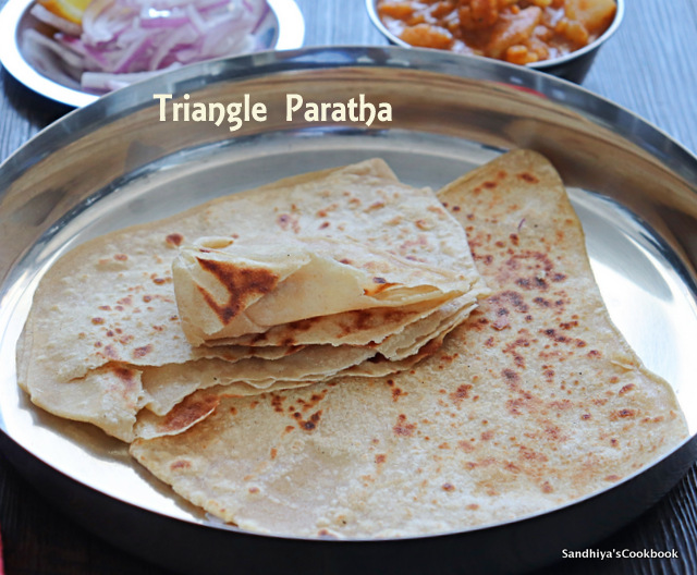 Sandhiya's Cookbook: Triangle Paratha | Layered Paratha | Paratha Recipe