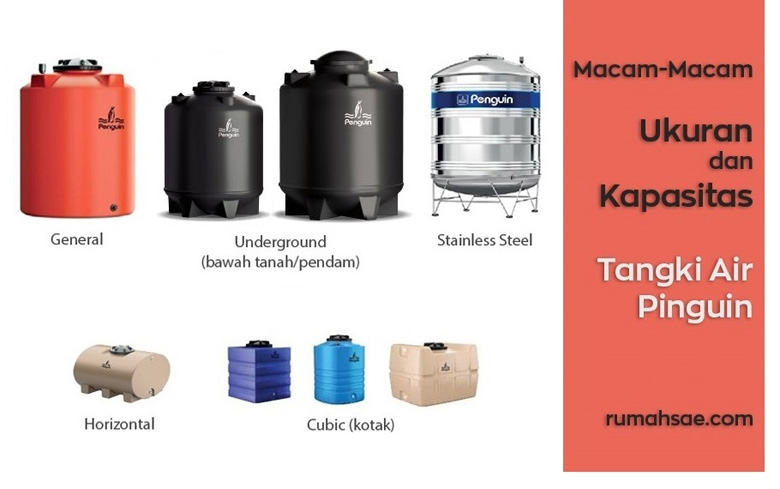 Macam-Macam Ukuran dan Kapasitas Tangki Air Penguin