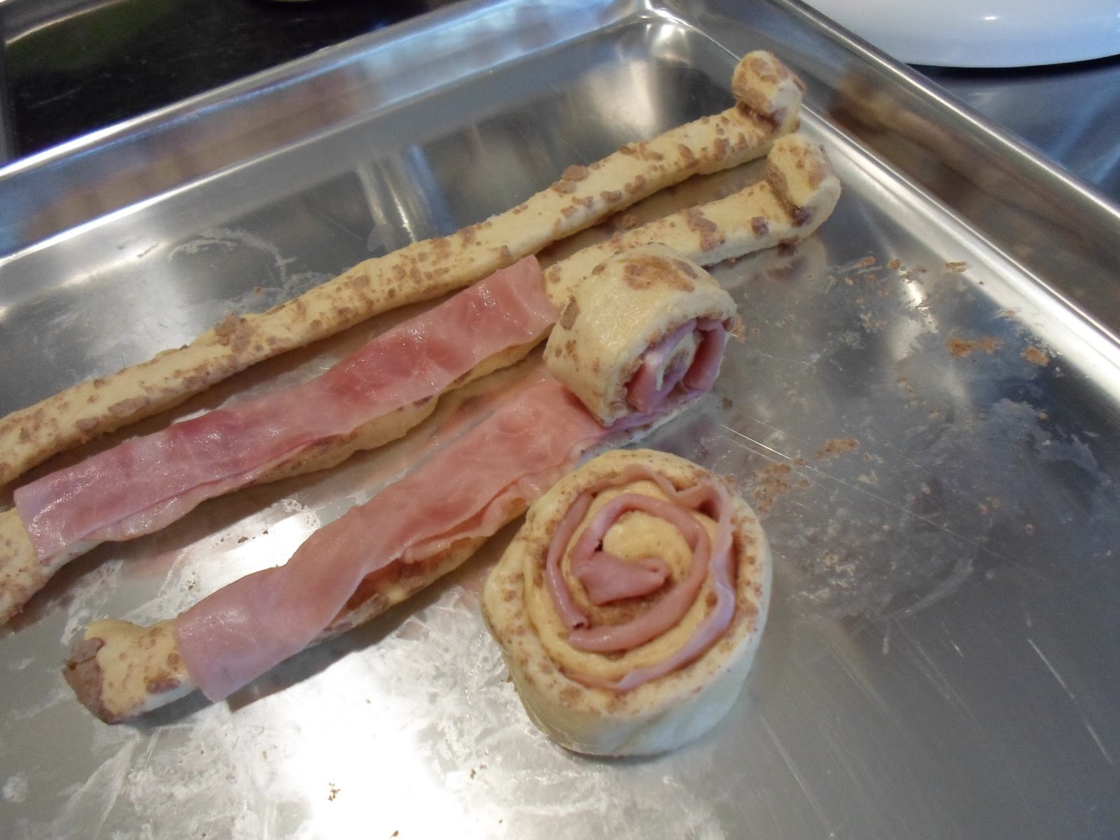 Happier Than A Pig In Mud: Easy Orange and Ham Pinwheels