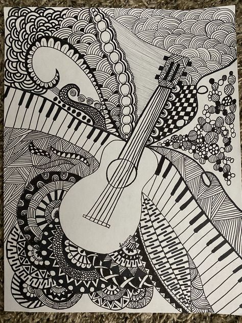 Zentangle and Mandala: Music Zentangle
