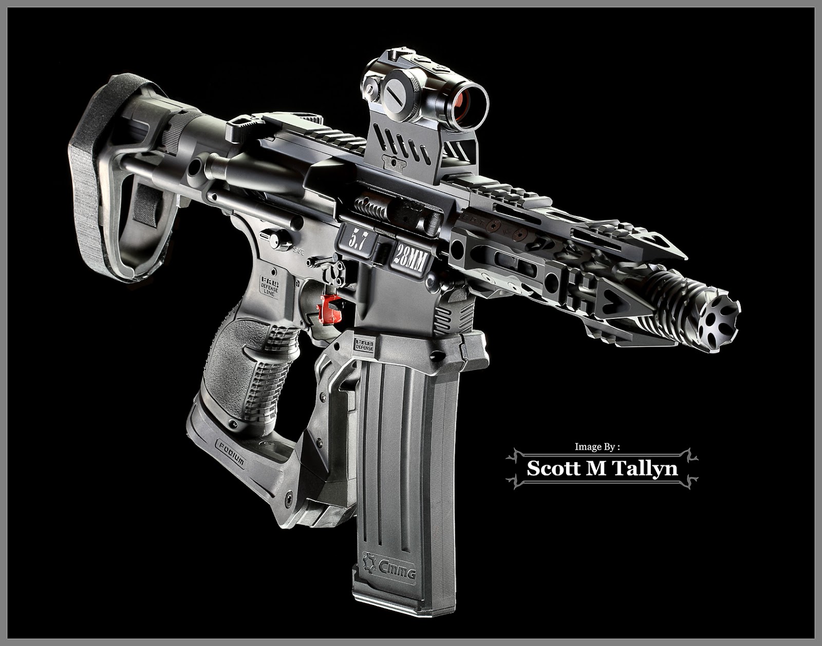 GunShots Photography: AR 57 Pistol - Angled View