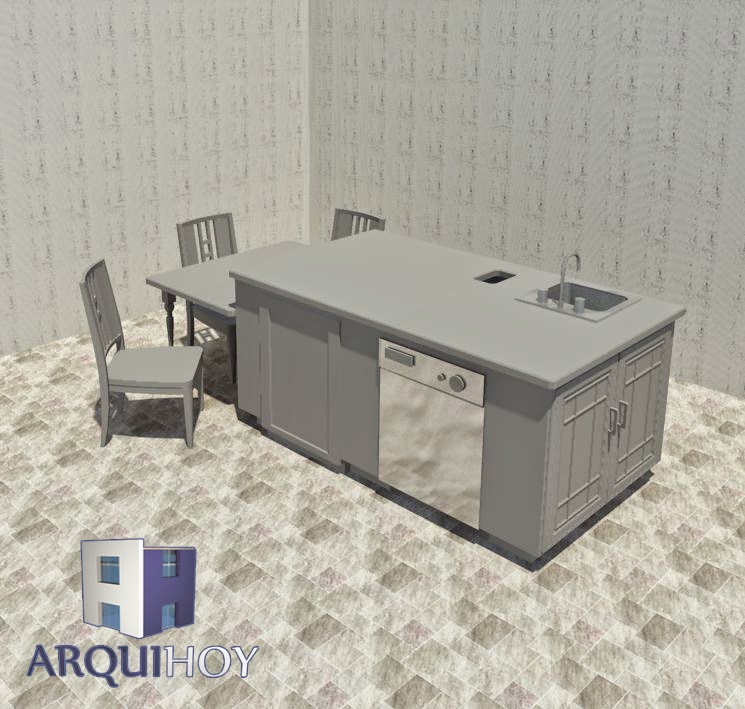 Familias Cocina Equipada K (RFA) | ArquiHoy-Revit