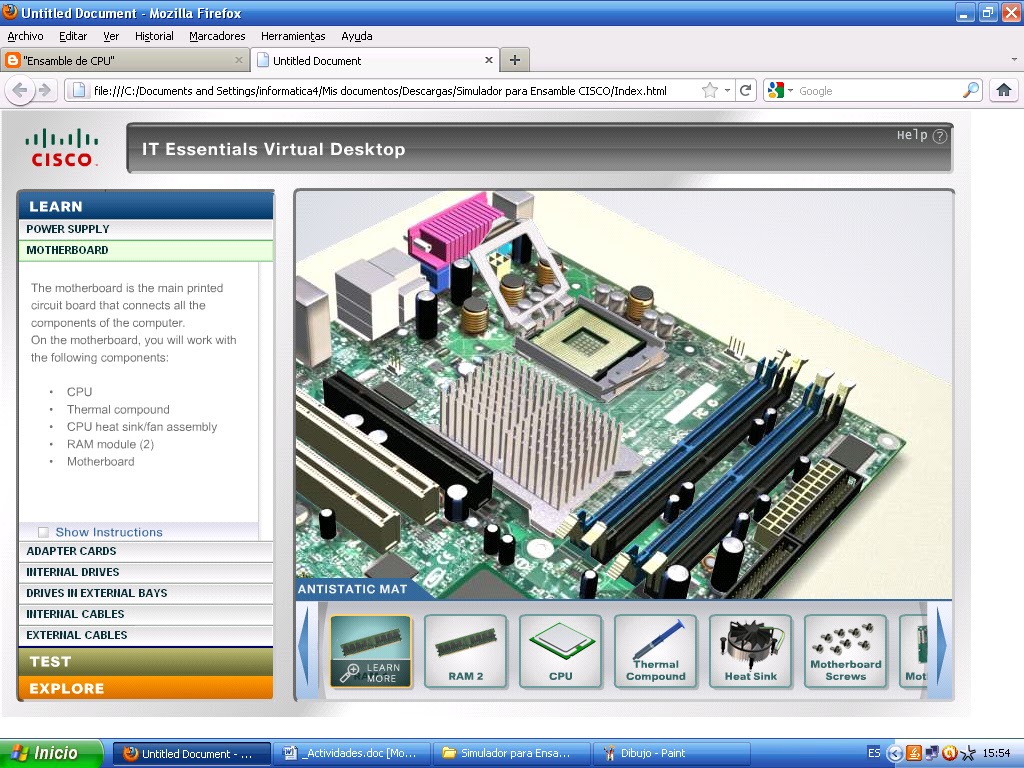 "Ensamble de CPU": SIMULADOR CISCO