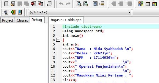 Codingan c++ : Belajar codingan