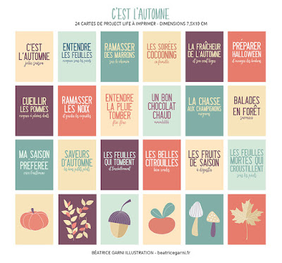 Beatrice Garni Scrap: L'Automne en Traveler's Notebook - Cartes à imprimer