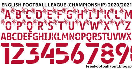 Free Football Fonts: English Football League Championship 2020/2022 Font