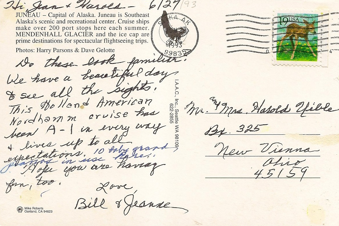 Uibles: A Family Blog: 1993 Sanker Alaska Postcard - June 27
