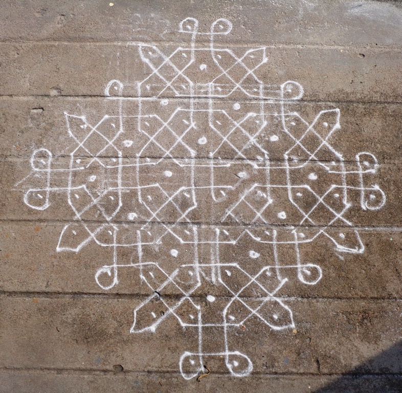 Easy apartment kolam 14 by learn kolam