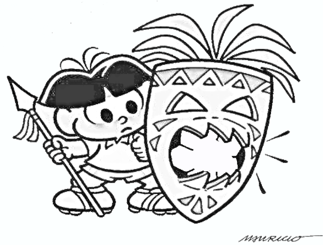 CANTINHO DA MAMI: Dia do índio com a Turma da Mônica para colorir.