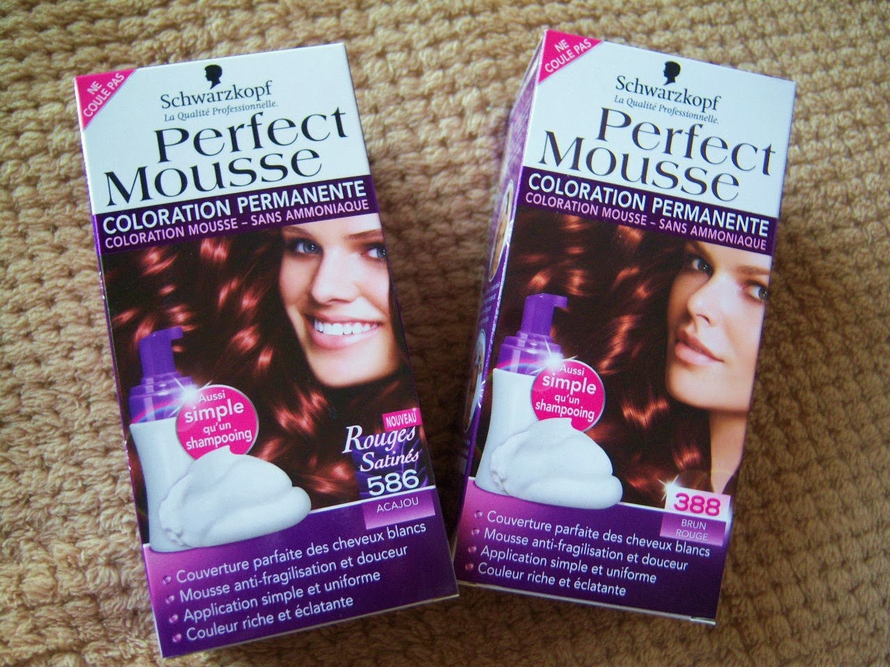 La fille PralinOcafé: Schwarzkopf perfect mousse 586 acajou & 388 brun ...