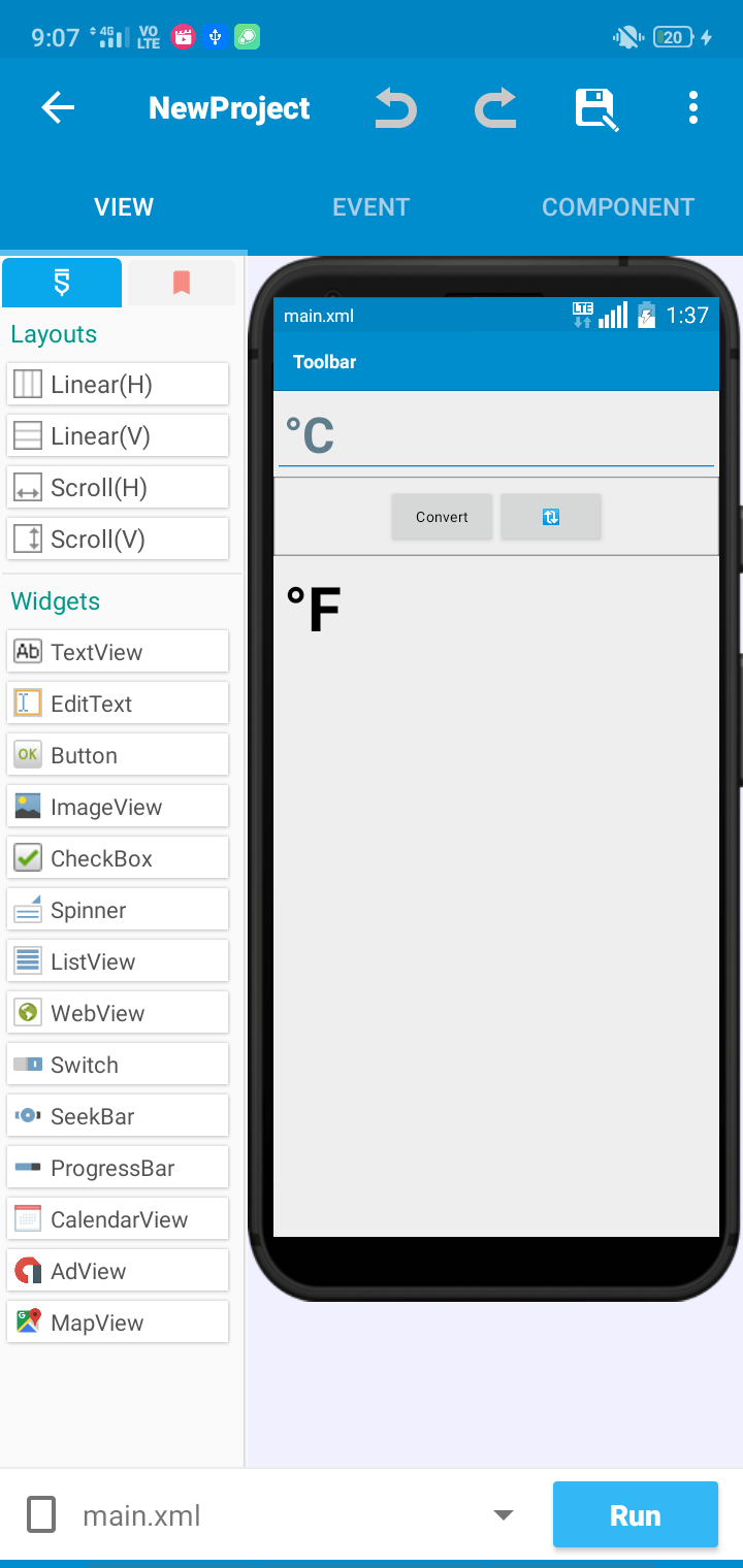 Create a Temperature Converter Application In sketchware