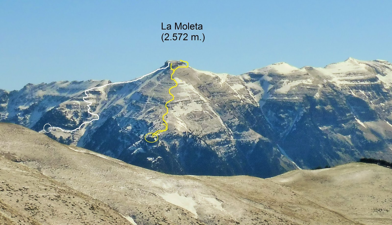 elpirineodejose: La Moleta (2.572 m.) desde Canfranc en circular.
