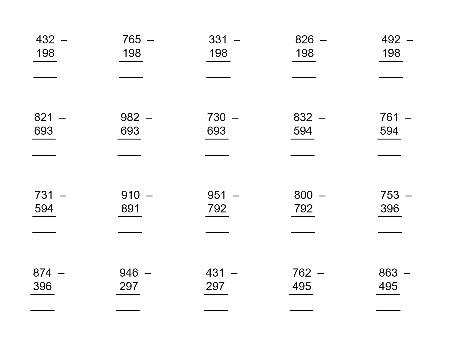 MEDIAN Don Steward mathematics teaching: 3-digit subtractions