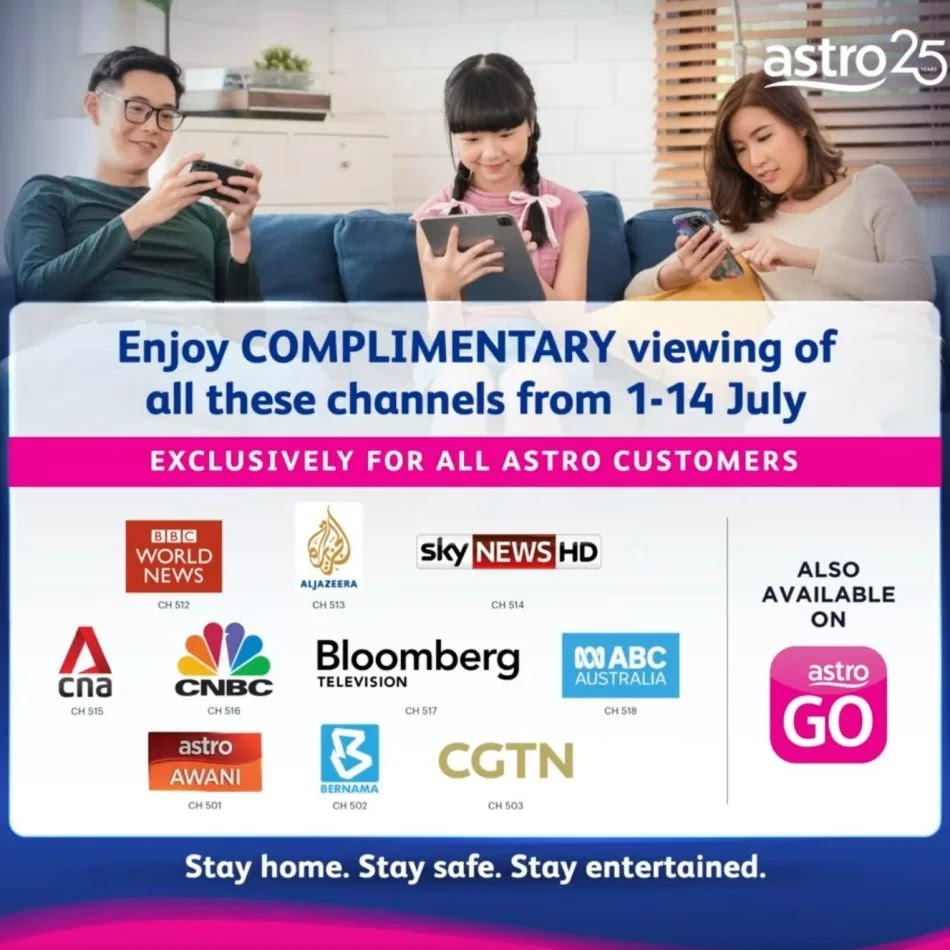 Astro宣布免费开放部分频道给所有用户观看