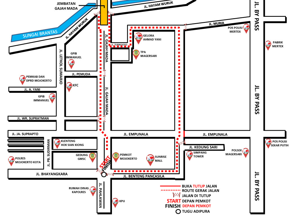 ROUTE GERAK JALAN PELAJAR TANGGAL 14 SEPTEMBER 2019 JAM 06.00 WIB