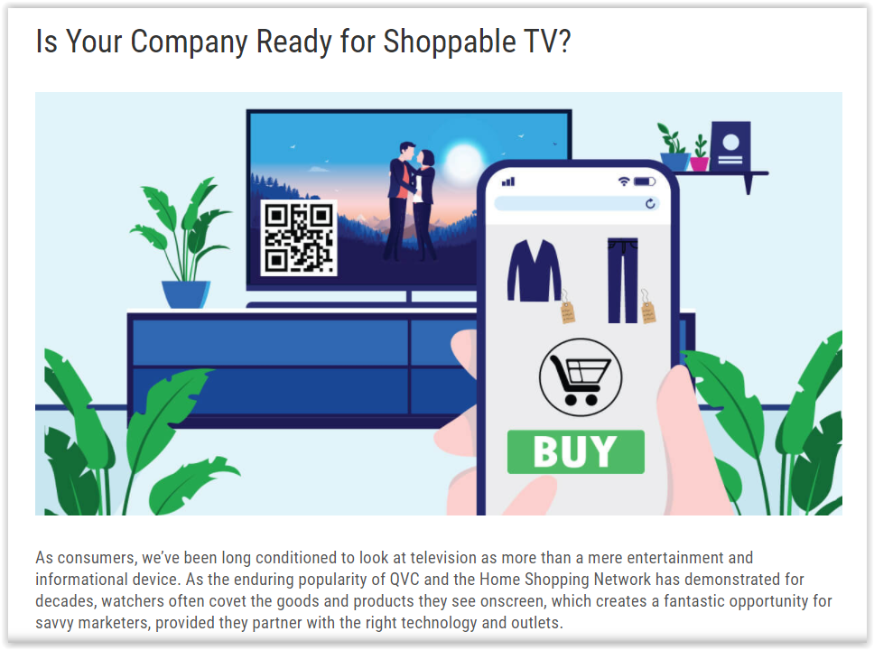 Martinspiration: Shoppable TV: What is it, and why do companies need it?