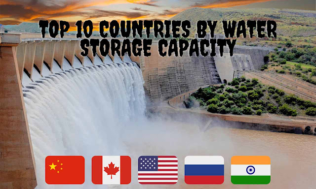 Top 10 countries by their total water storage capacity