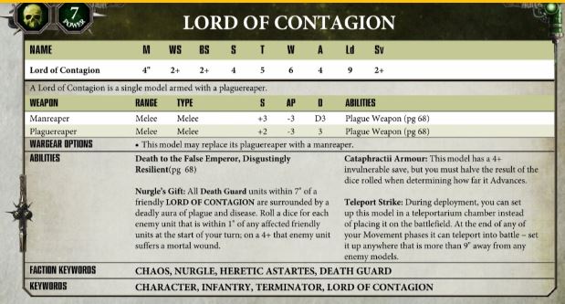 Gamer Addict Frank: Warhammer 40K: Death Guard - Lord of Contagion