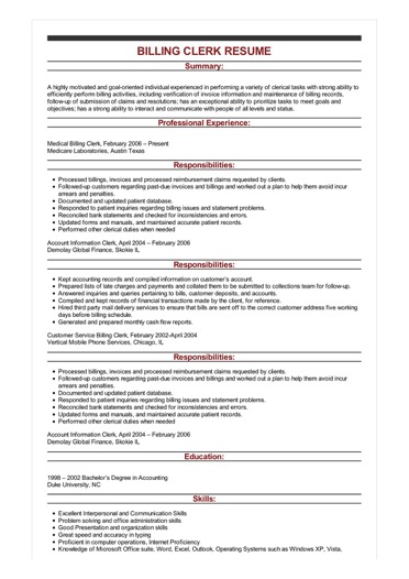 Invoicing Resume - Invoice Template