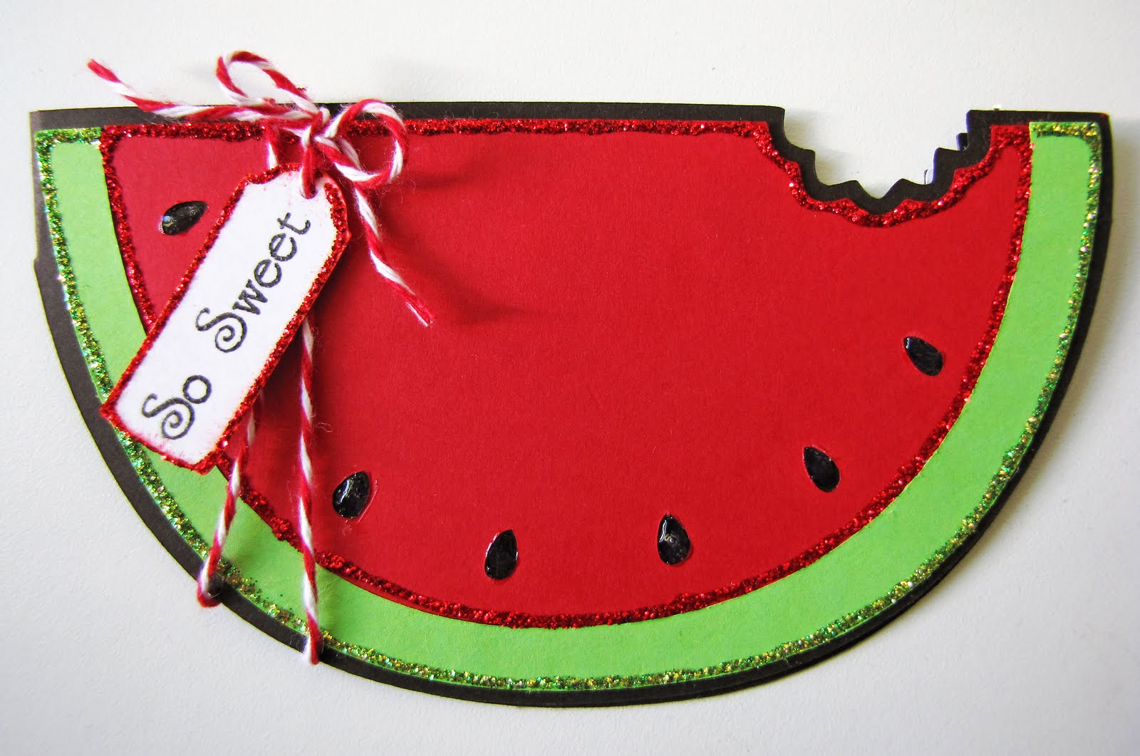 Jen's Happy Place: So Sweet! Watermelon Shaped Card