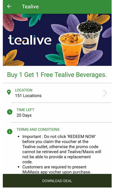 Tealive 最新优惠！饮料 Buy 1 Free 1！【需符合条件】 - Leesharing