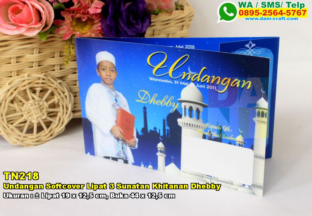 Undangan Softcover Lipat 3 Sunatan Khitanan Dhebby | Souvenir Pernikahan